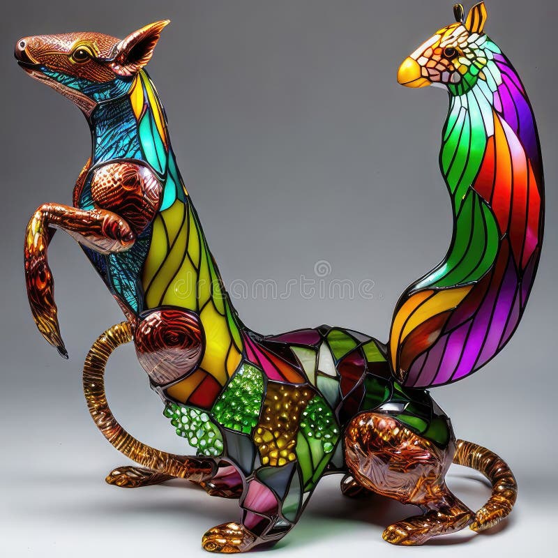 Two Animals Made of Stained Glass Stock Illustration - Illustration of ...