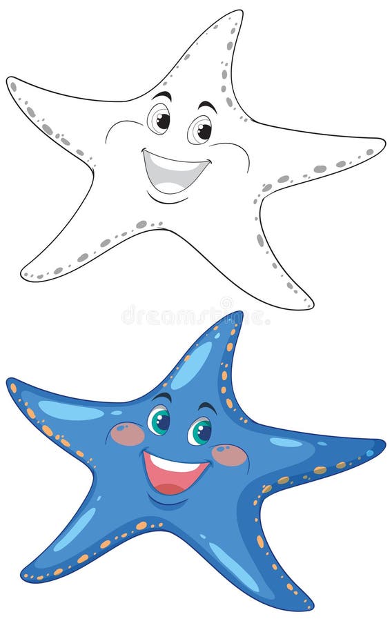 Two animated starfish stock vector. Illustration of creature - 354700147