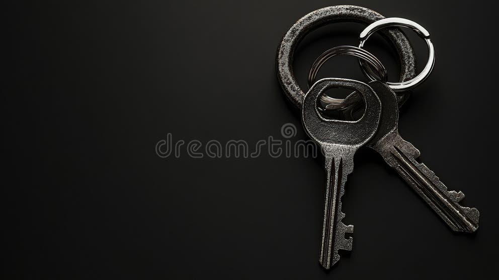 Two Antique Keys on a Dark Background Stock Image - Image of lock ...