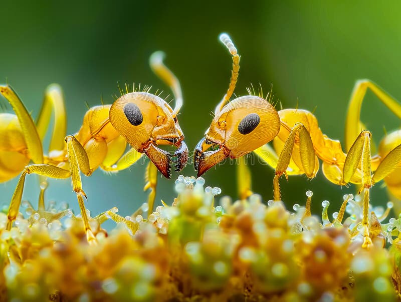 Two Ants are Kissing on Top of a Flower Stock Photo - Image of ...