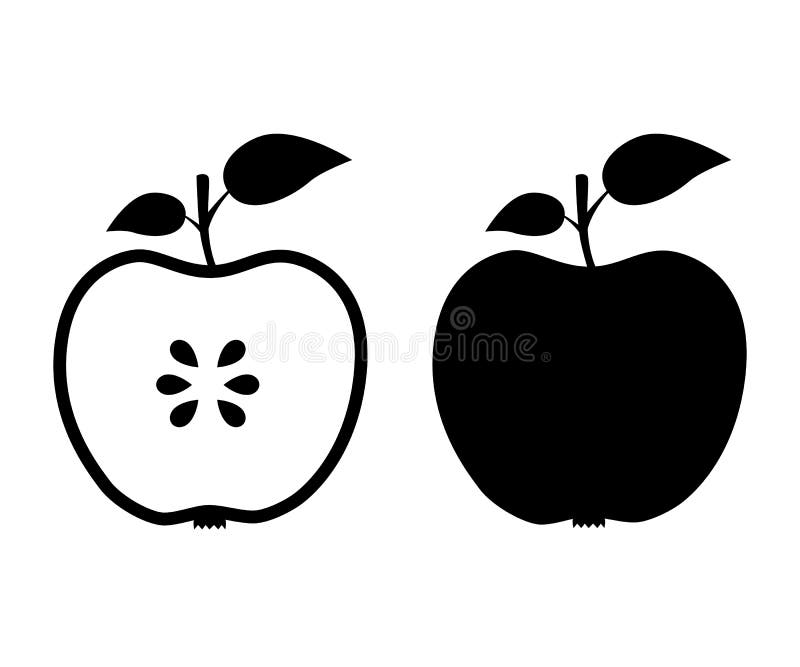 Two apple icons - vector stock illustration. Illustration of quality ...