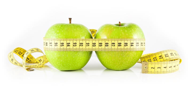 Apple Meter and Magnifying Glass Stock Image - Image of background ...