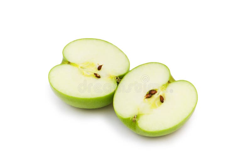 Two apple pieces isolated stock photo. Image of apples - 6317490