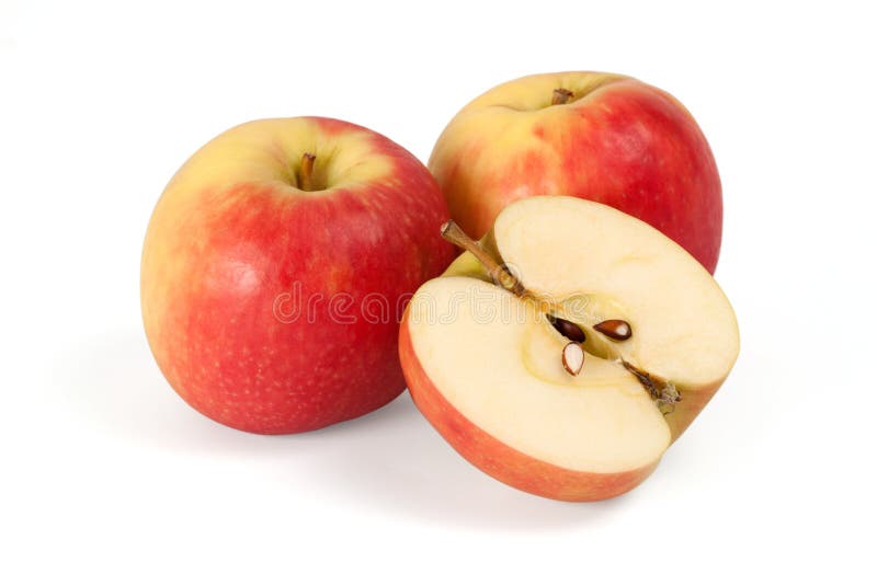 Two Apples And Half Apple Sliced Stock Photo - Image: 26086330