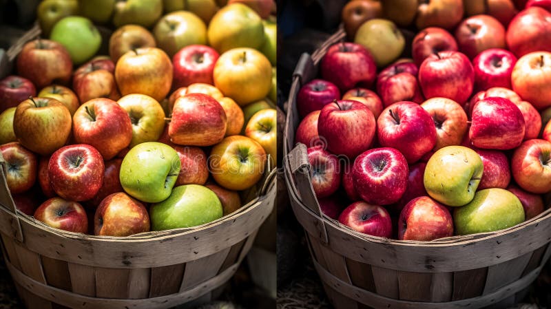 Two Apples, One Green and One Red, are Shown in Close Up. Stock Photo ...