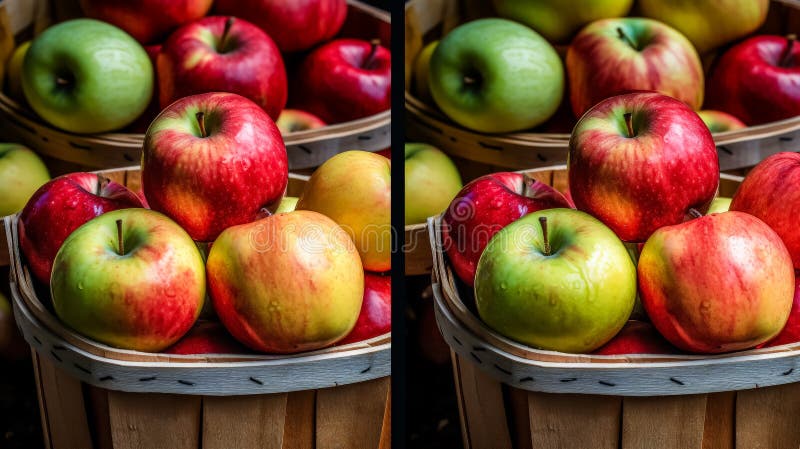 Two Apples, One Green and One Red, are Shown in Close Up. Stock Photo ...