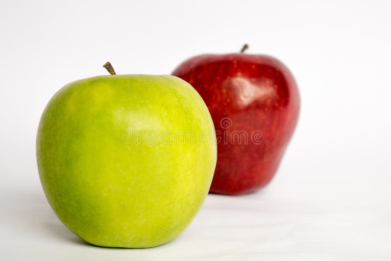 Two Apples Together a Red and a Green Isolated.. Stock Photo - Image of ...