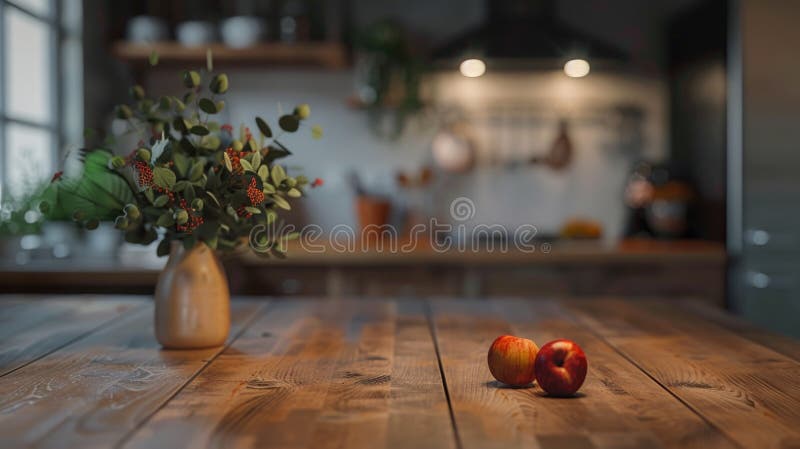 Two Apples Vase Flowers Wooden Table Stock Photos - Free & Royalty-Free ...