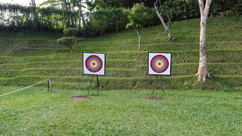 Two Archery Targets in the Recreational Park Stock Photo - Image of ...