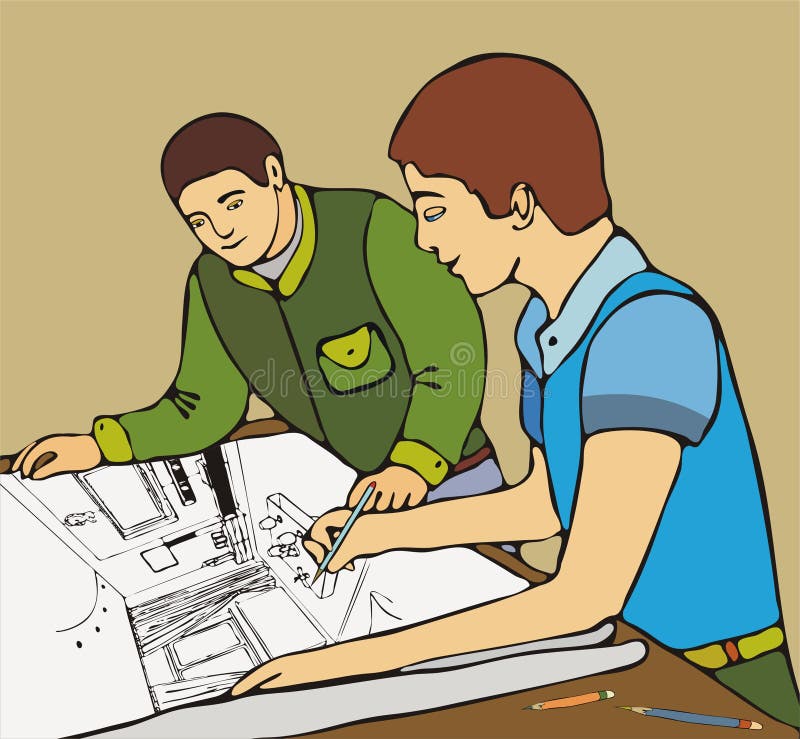 Two architect stock vector. Illustration of designer, engineering - 8061679