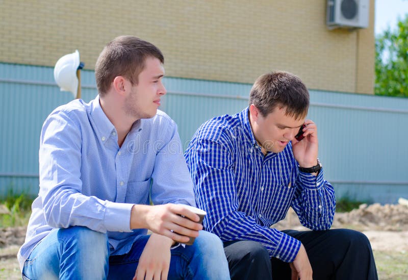 Two Architect Partners Taking a Coffee Break Stock Image - Image of ...
