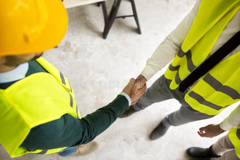 Two Architects Making a Deal about Construction Project Stock Photo ...