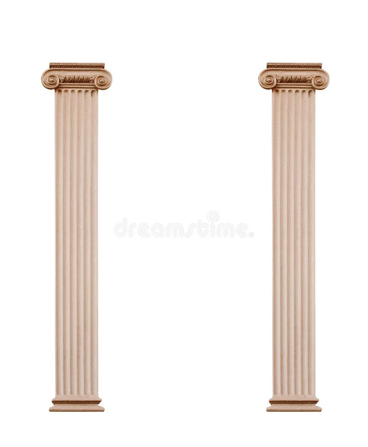 Two Architectural Columns Isolated on White Background Stock Photo ...