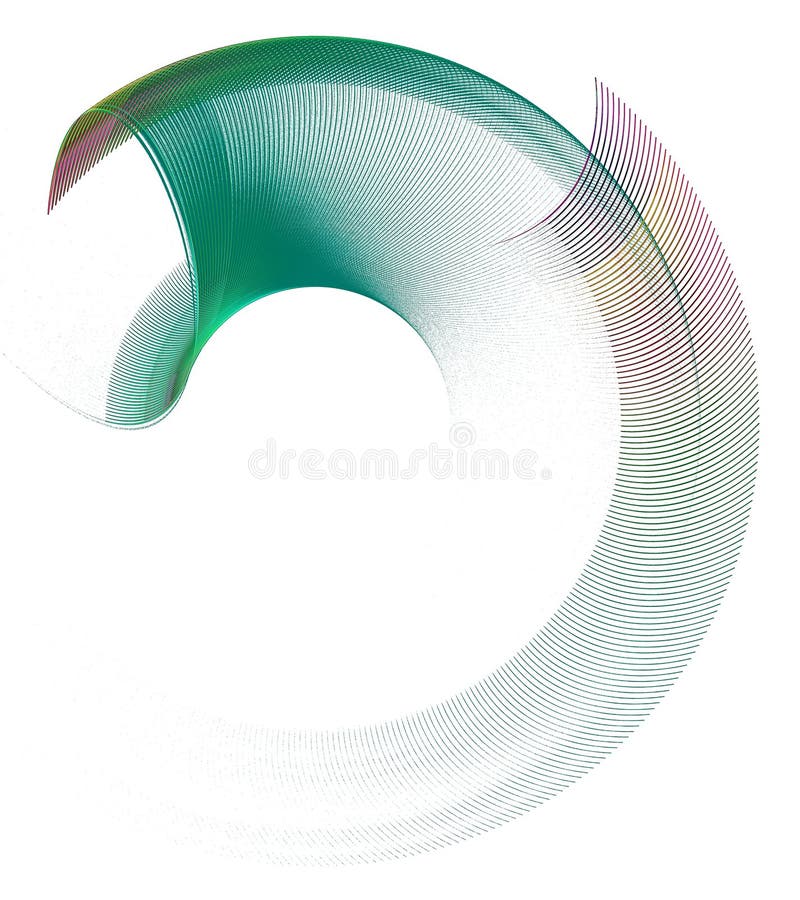 Two Arcing Abstract Striped Planes Create a Round Blue-green Frame on a ...