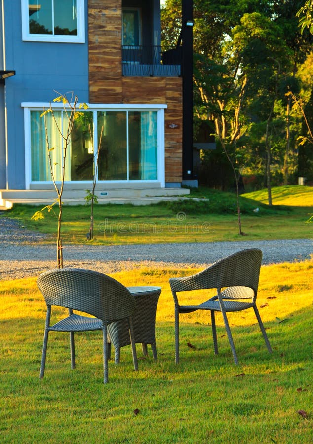 Two armchairs in Garden stock photo. Image of rest, chairs - 22568272