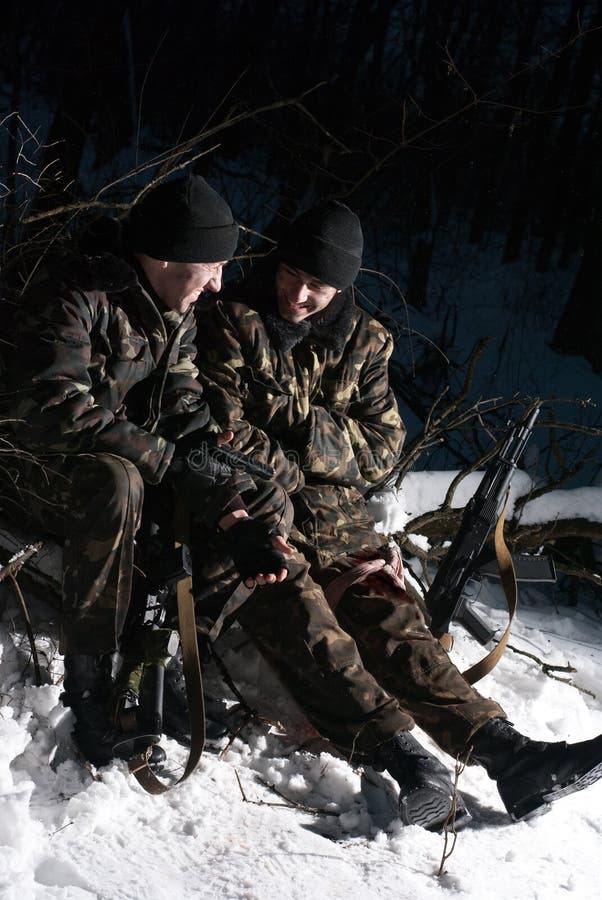 Two armed military men. stock image. Image of commando - 18495987