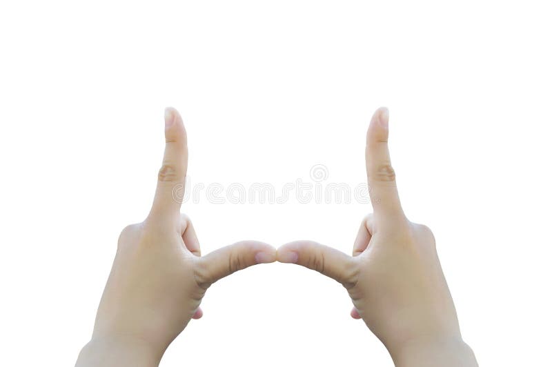 Two Arms Making Frame with Fingers, Isolated Stock Photo - Image of ...