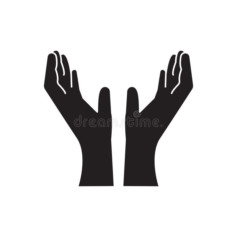 Two arms vector icon. care stock vector. Illustration of flat - 155946780