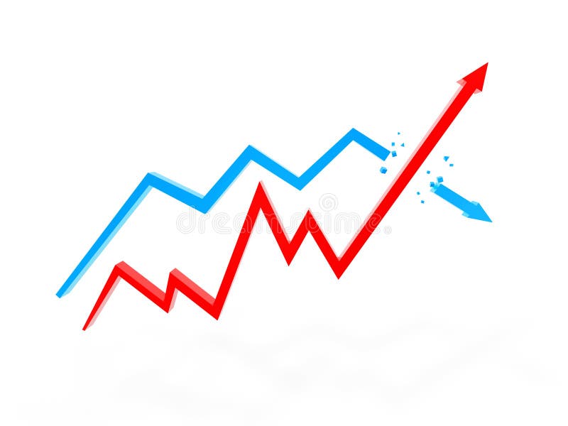 Two arrow chart stock illustration. Illustration of growth - 40656521