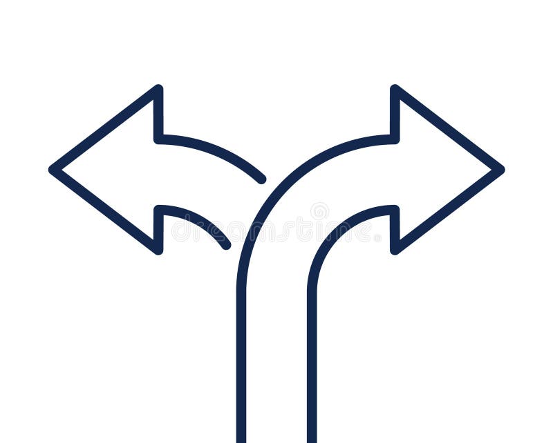 2 Way Arrow Sign Stock Illustrations – 214 2 Way Arrow Sign Stock ...