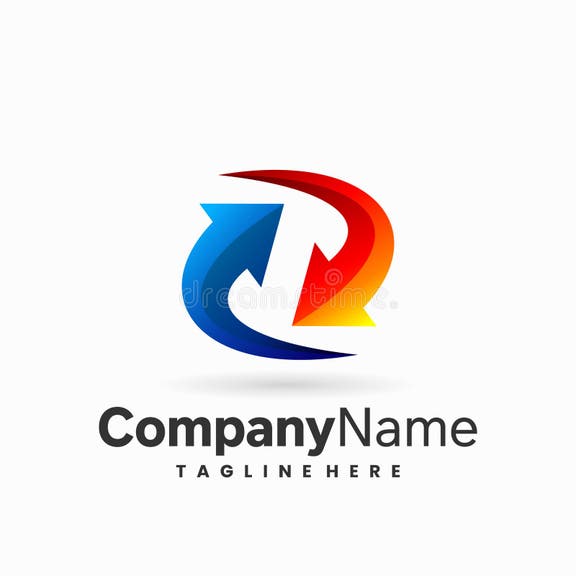 Two Arrow Spinning Logo Design Stock Vector - Illustration of ...