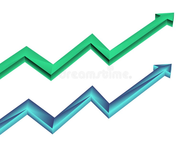 Two arrows stock illustration. Illustration of white, blue - 1732856