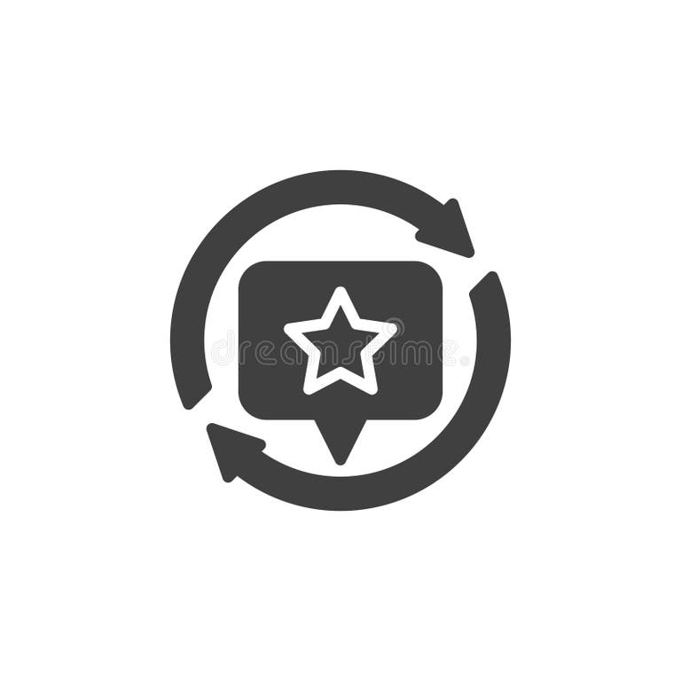 Two Arrows Around Speech Bubble with Star Vector Icon Stock Vector ...