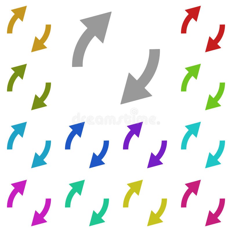 Two Arrows Around, Update Multi Color Icon. Simple Glyph, Flat Vector ...