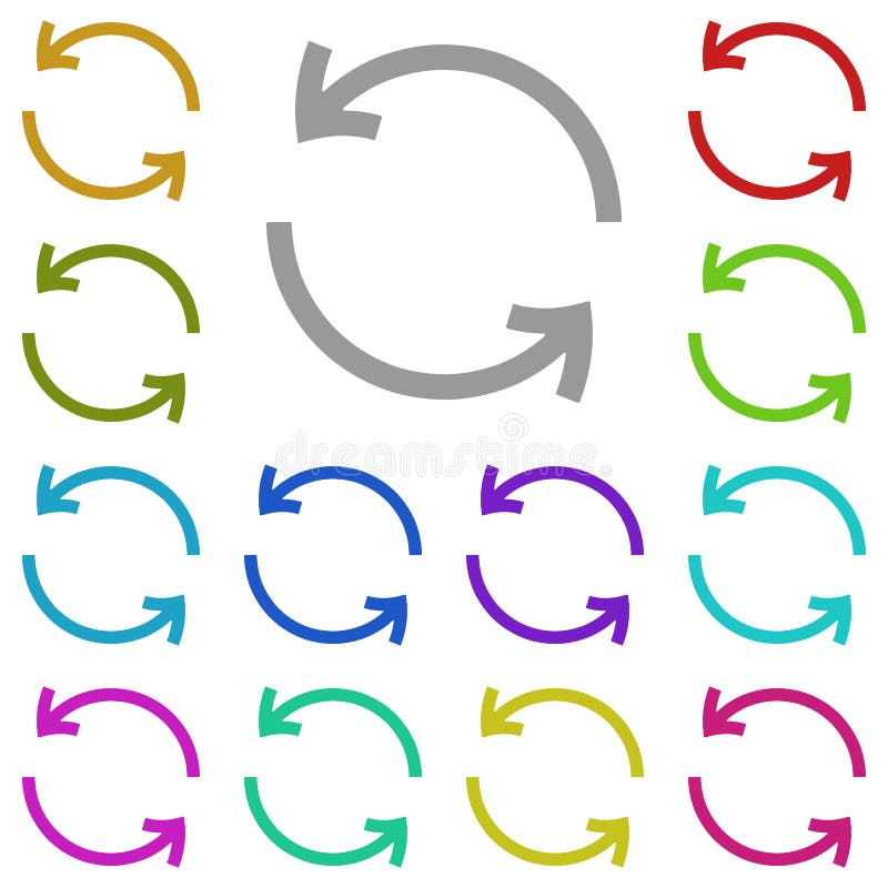Two Arrows Around, Update Multi Color Icon. Simple Glyph, Flat Vector ...