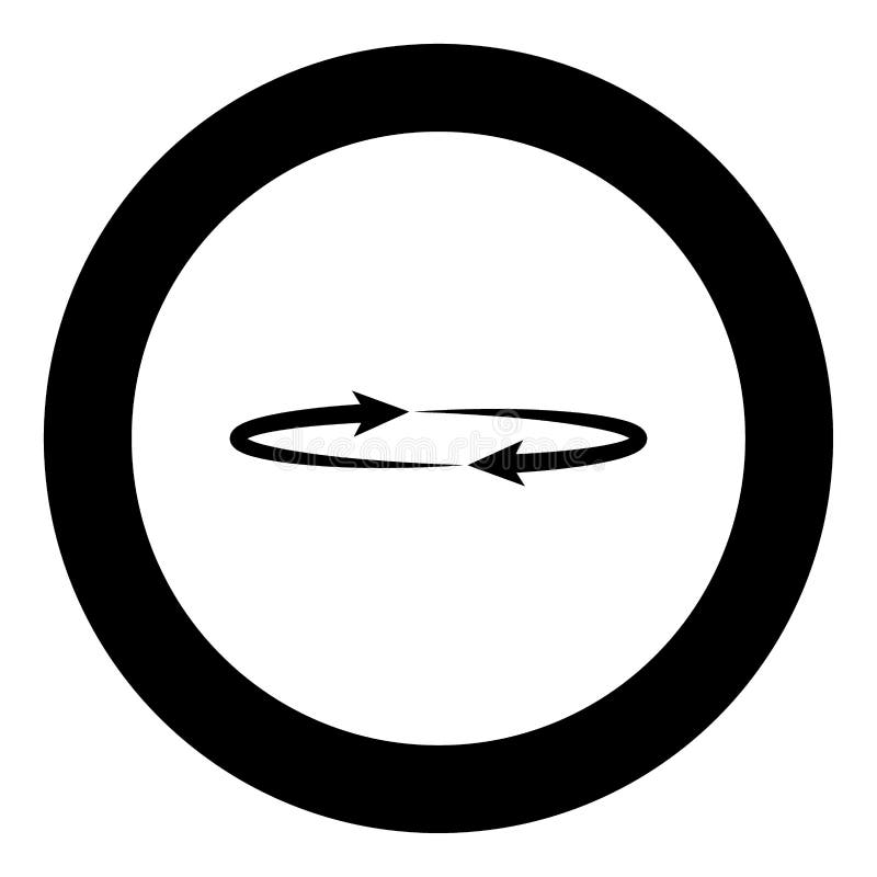 Two Arrows on the Circle . Angle 360 Black Icon in Circle Stock Vector ...
