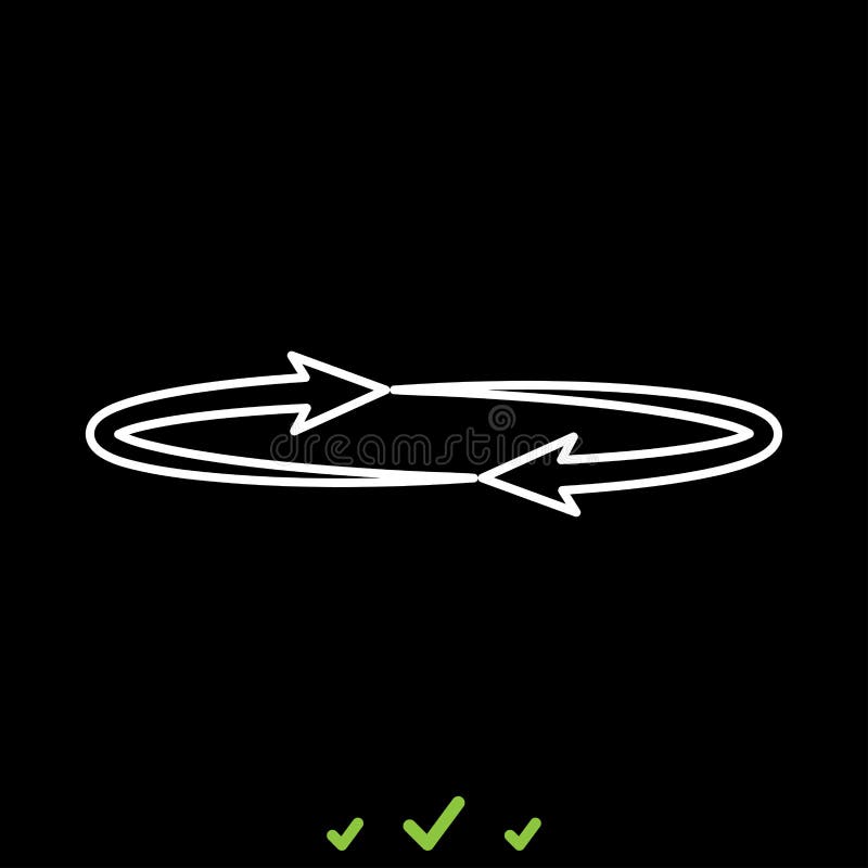 Two Arrows on the Circle . Angle 360 it is White Icon Stock Vector ...