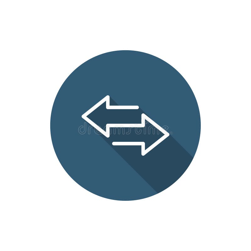 Two Arrows with Circle, Flat Design, Long Shadow Stock Vector ...