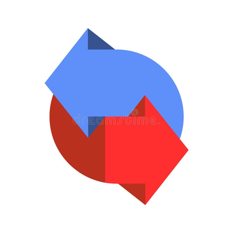 Two arrows circle icon stock vector. Illustration of technology - 357290077