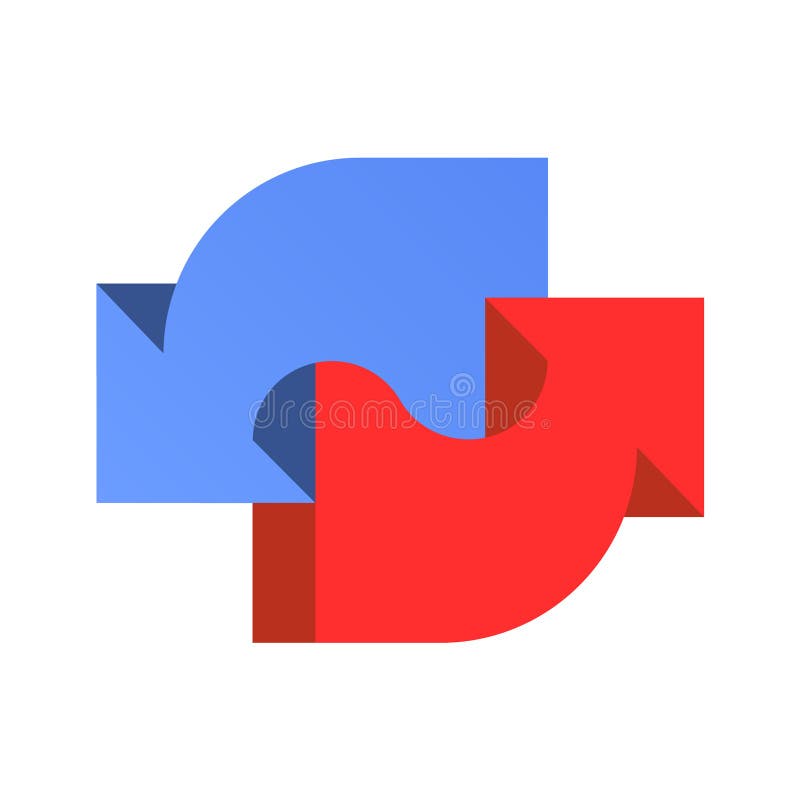 Two arrows circle icon stock vector. Illustration of communication ...