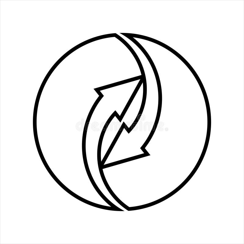 Two Arrows in a Circle. Product Logo or Icon. Outline Design Style ...