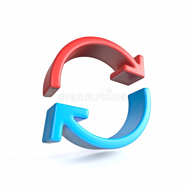Two Arrows Circle Side View 3D Stock Illustration - Illustration of ...