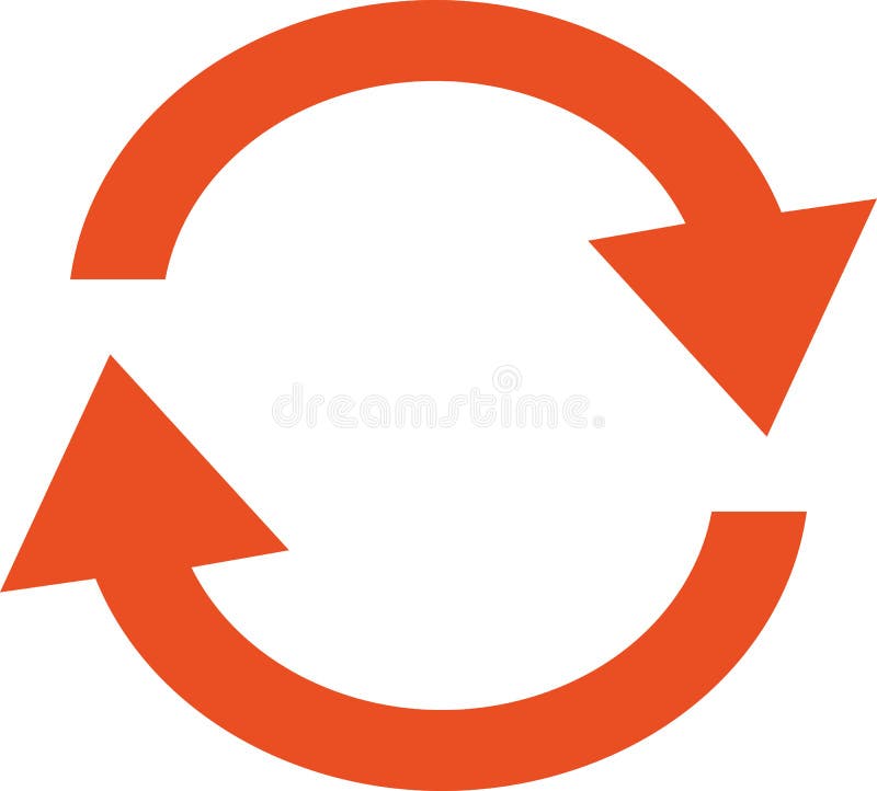 Two arrows in a circle stock vector. Illustration of vector - 107145153