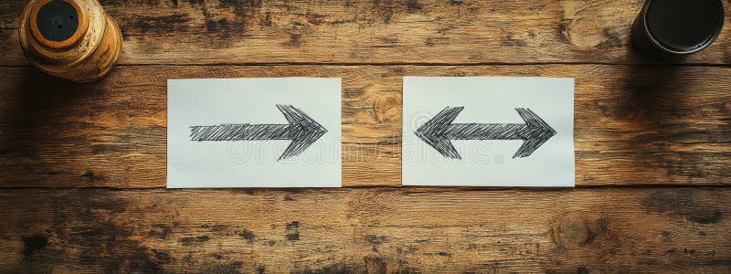 Two Arrows Crossing Paths on Paper, Symbolizing Choices and Direction ...