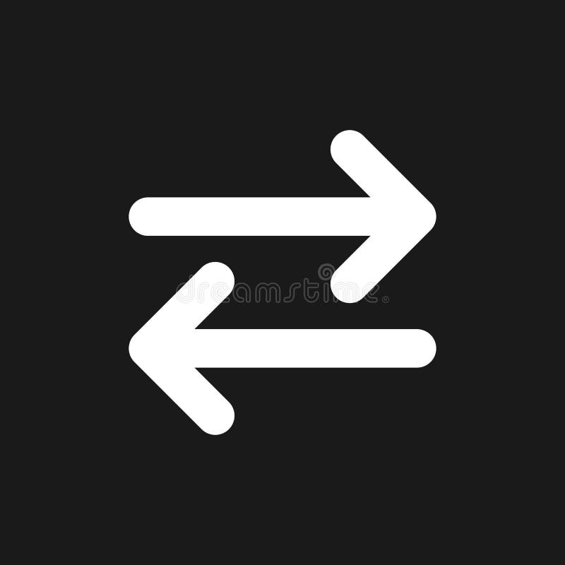 Two Arrows Dark Mode Glyph Ui Icon Stock Vector - Illustration of ...