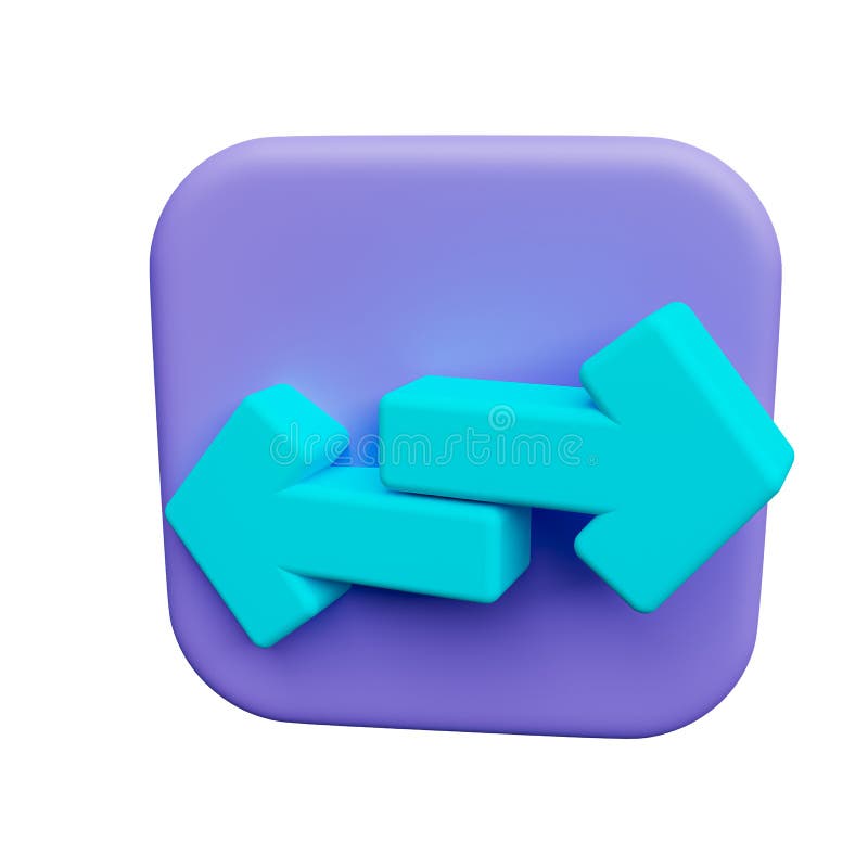 Two Arrows in Different Directions 3d Icon Render Illustration Stock ...