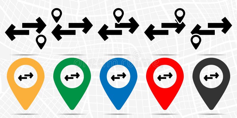 Two Arrows in Different Directions Icon in Location Set. Simple Glyph ...