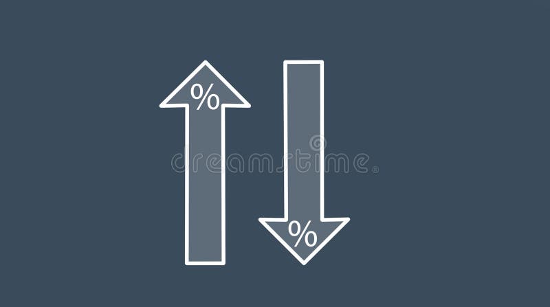 Two Arrows with a Downward Direction Icon Stock Illustration ...