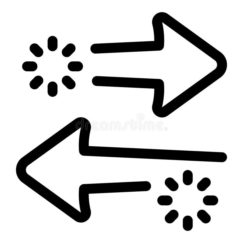 Two Arrows Exchanging Data with Loading Circles Showing Data Transfer ...