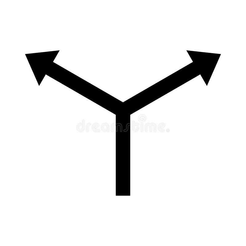 Two Arrows Icon Design in Flat Style. Separation Sign. Stock Vector ...