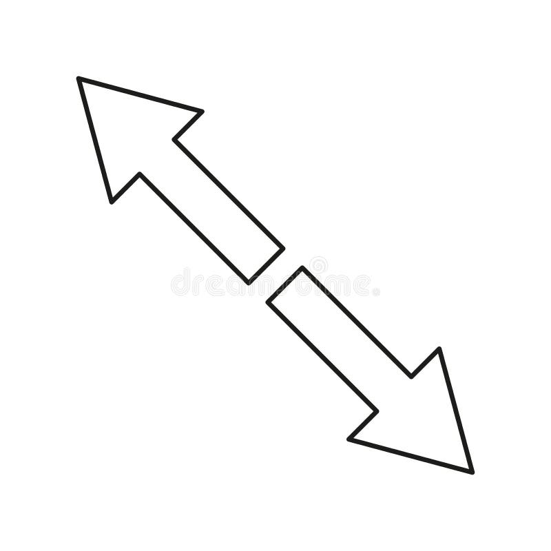 Two Arrows Icon. Different Direction. Diagonal Signs. Left and Up ...