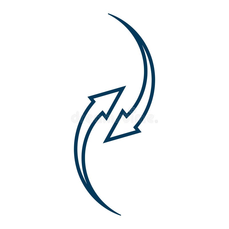 Two Arrows. Logo or Icon. Outline Design Style. Suitable for Data ...
