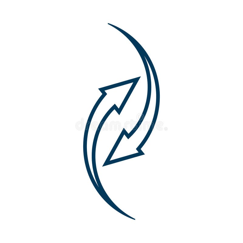 Two Arrows. Logo or Icon. Outline Design Style. Suitable for Data ...