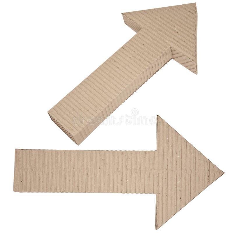 Two Arrows Made of Corrugated Cardboard Stock Image - Image of industry ...