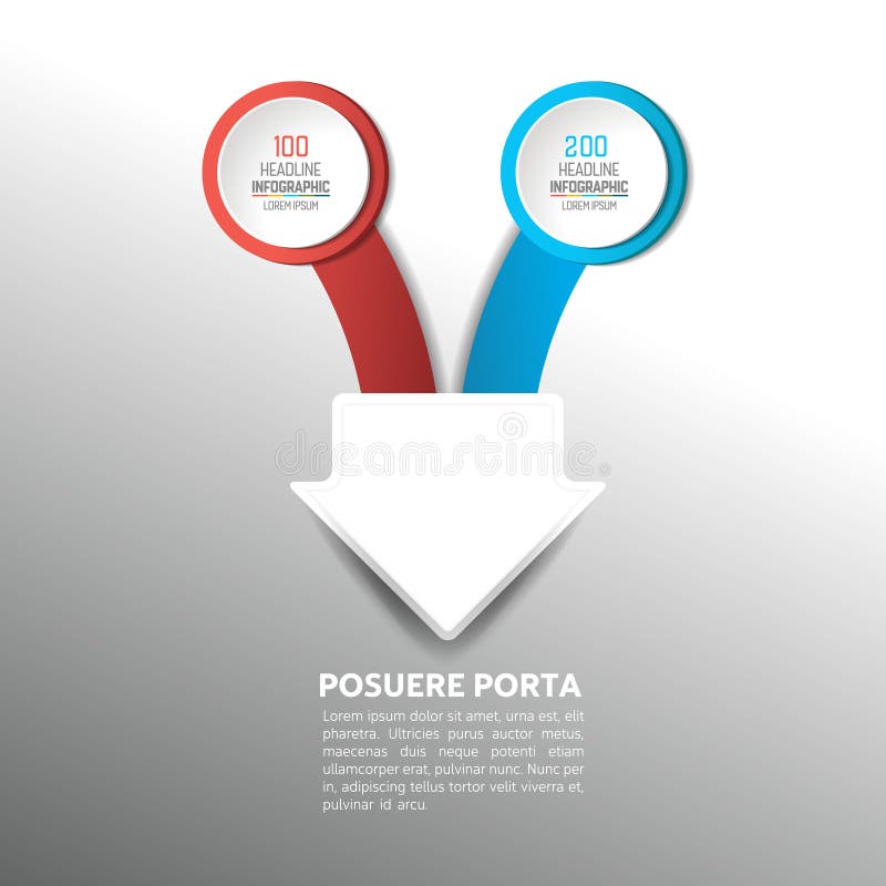 Two Arrows Merging into One Point. Infographics Chart, Scheme Stock ...
