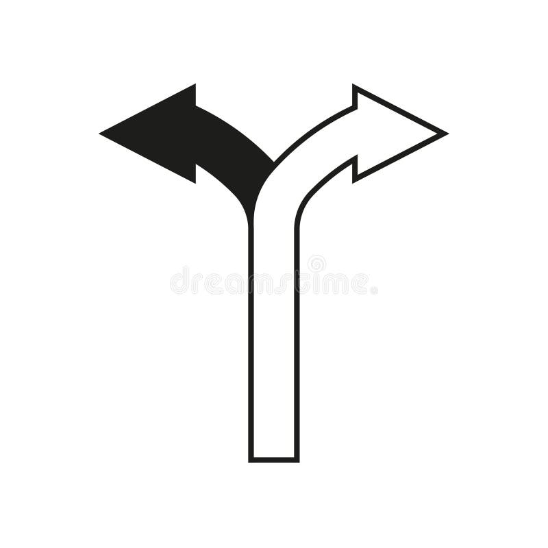 Two Arrows Out One. Editable Icon Symbol. Vector Illustration Stock ...